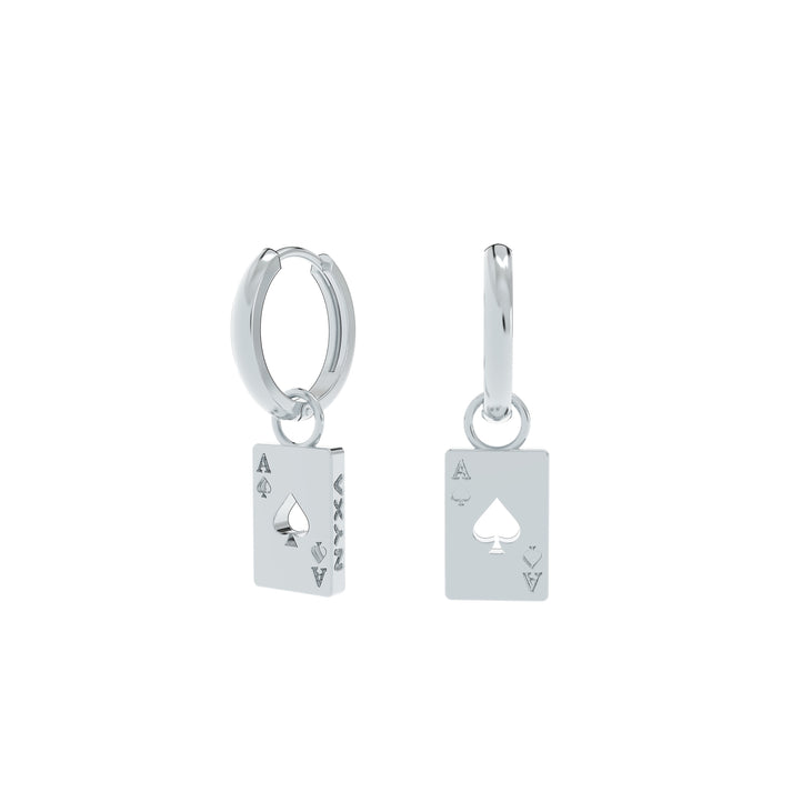 Ace Card Sterling Silver Earrings – Luck Meets Modern Luxury – NYXA
